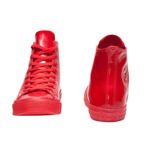 Converse | Shoes | Nwt Converse Chuck Taylor Red Patent Leather Hi ...
